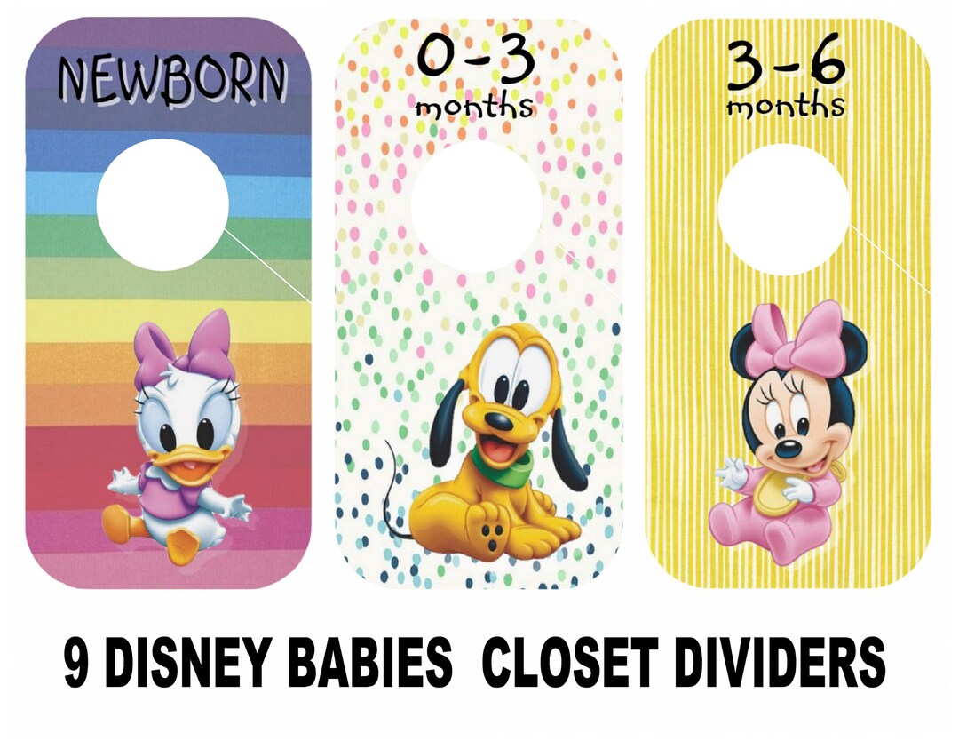 Mickey Mouse, Minnie Mouse, Babies Closet Dividers, 6.75 X 3.5 Inches ...