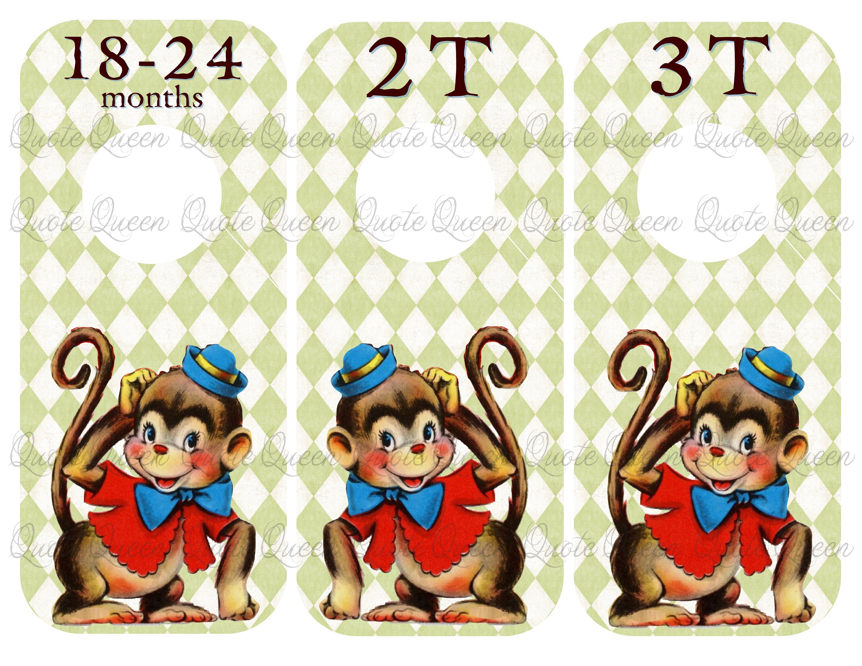 Monkey Closet Divider, Vintage Monkey, Closet Divider, Baby Clothes ...