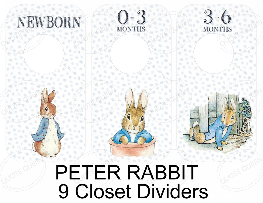 PETER RABBIT Beatrix Potter Closet Dividers 7.75 X 3.5 Inches, Beatrix ...