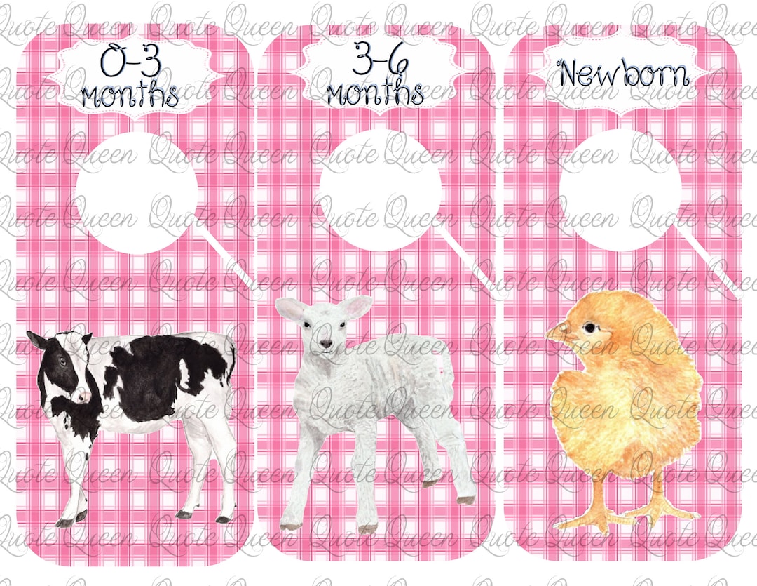 9 Farm Animal Clothes Dividers, Cow, Sheep, Chicken, Goat, Horse ...
