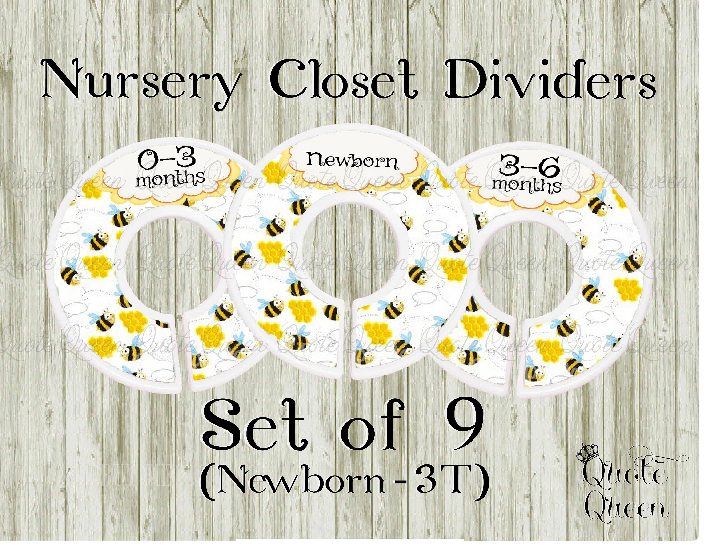 9 Baby Bees Nursery Closet Organizers Dividers Newborn-3T Bee - Etsy.de