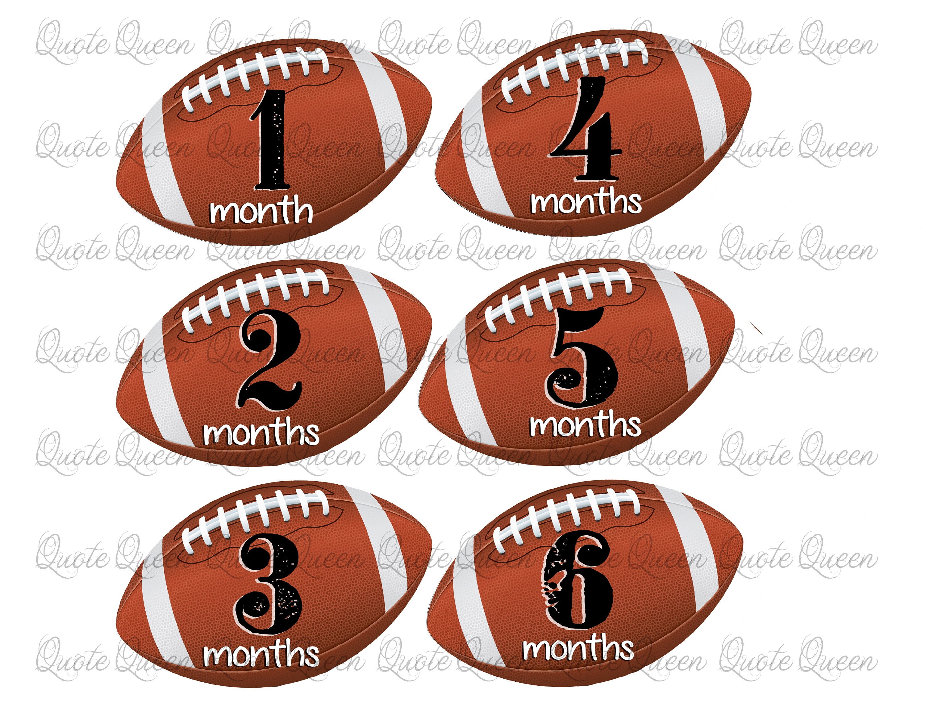 Football Monthly Stickers, Onesie Stickers, Monthly Baby Stickers ...