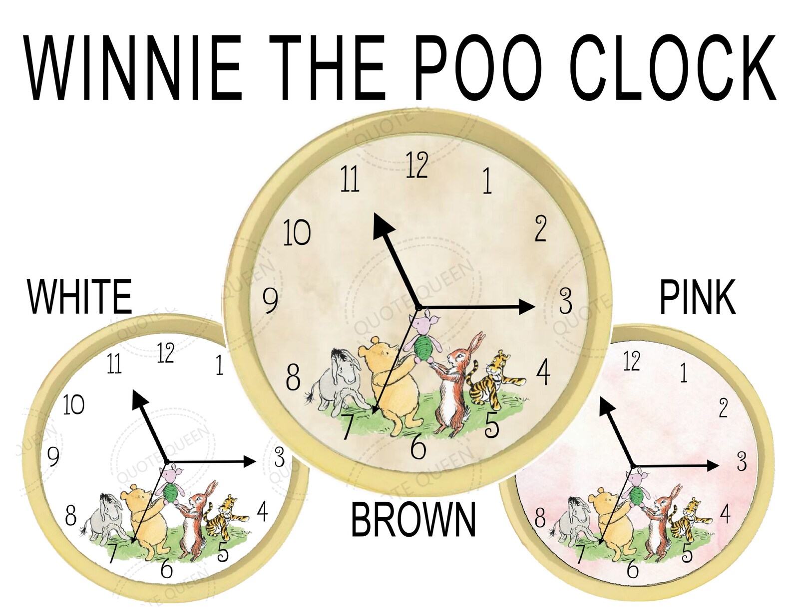 Classic Winnie the Pooh Clock | Etsy