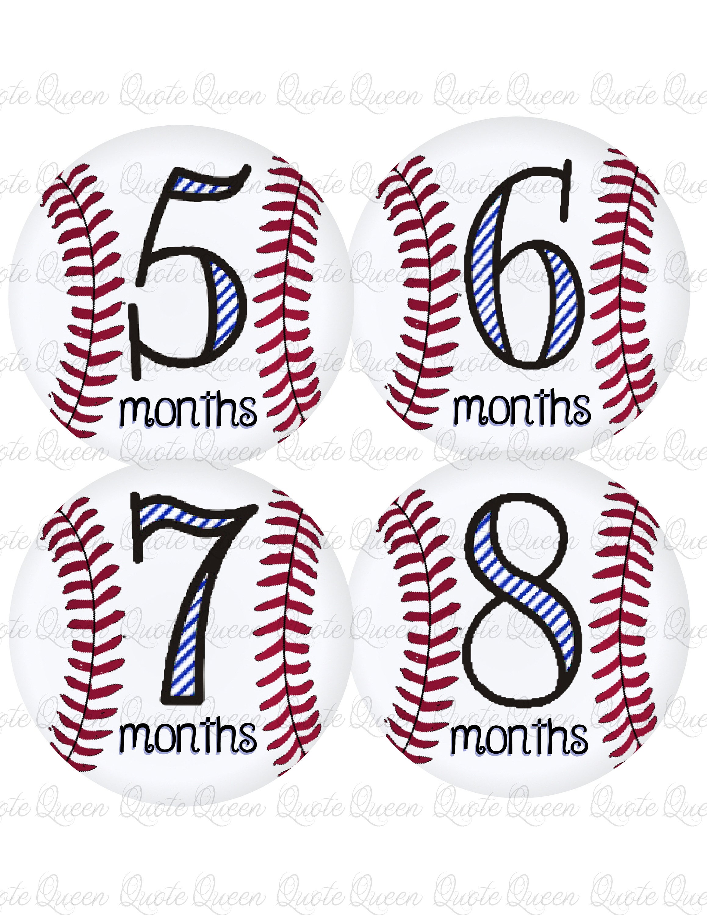FREE GIFT Monthly Stickers Baseball Baseball Stickers Baby | Etsy