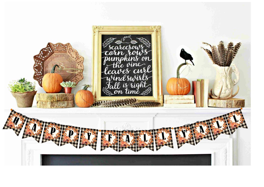 Happy Fall Y'all Banner/garland, Bunting Flags, Happy Fall Y'all, Fall ...