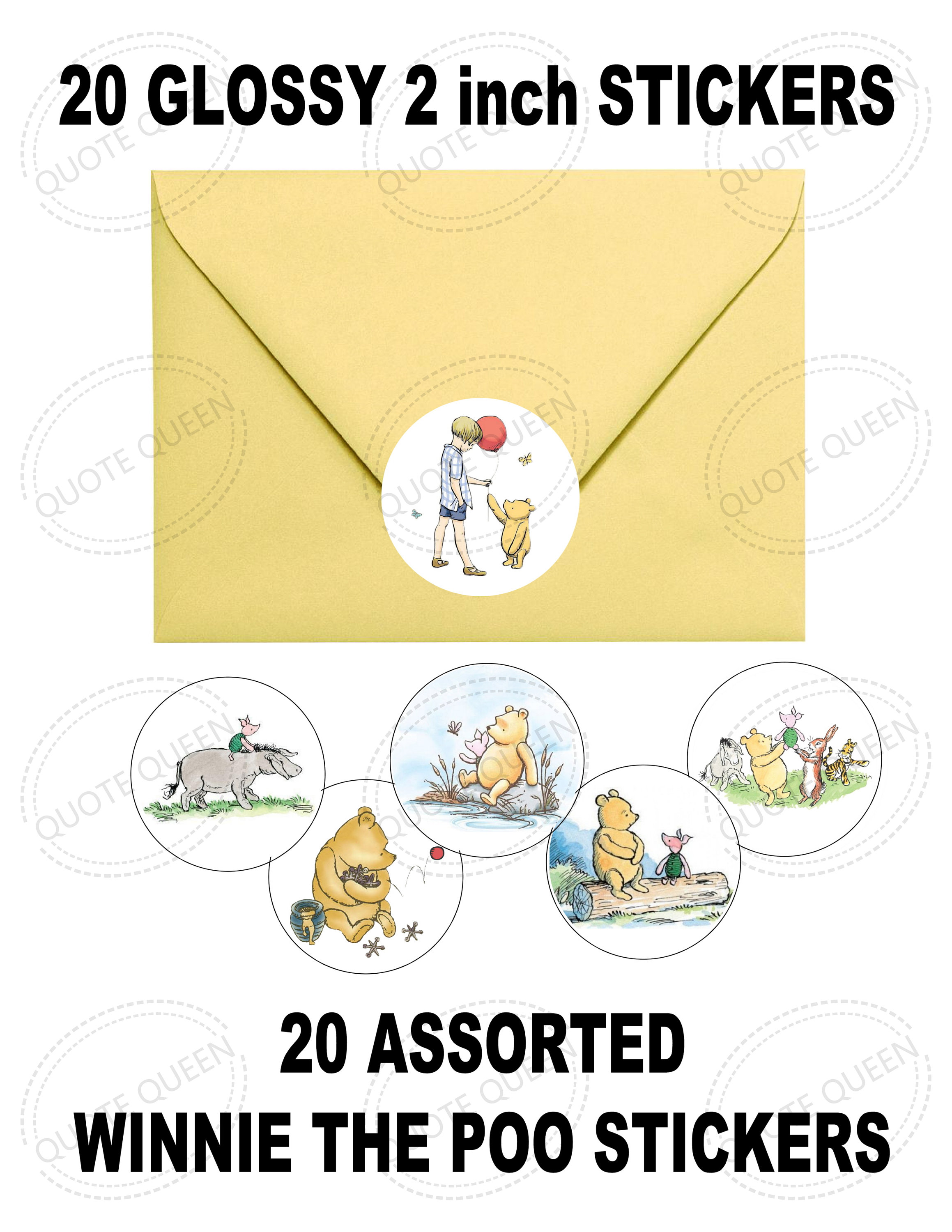 Winnie the Pooh Stickers Pooh Bear Stickers Eeyore Tigger - Etsy