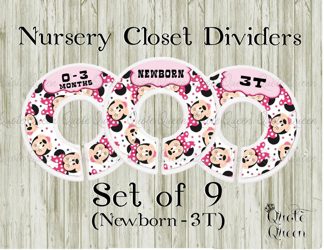 Minnie Mouse Closet Dividers, Hot Pink Minnie Mouse, Disney Minnie ...
