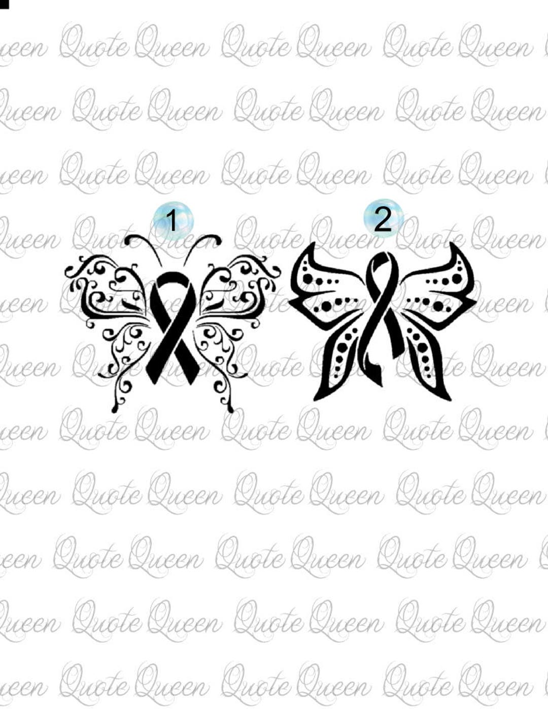 Breast Cancer or Lupus Butterfly Ribbon Decal, Breast Cancer Butterfly ...
