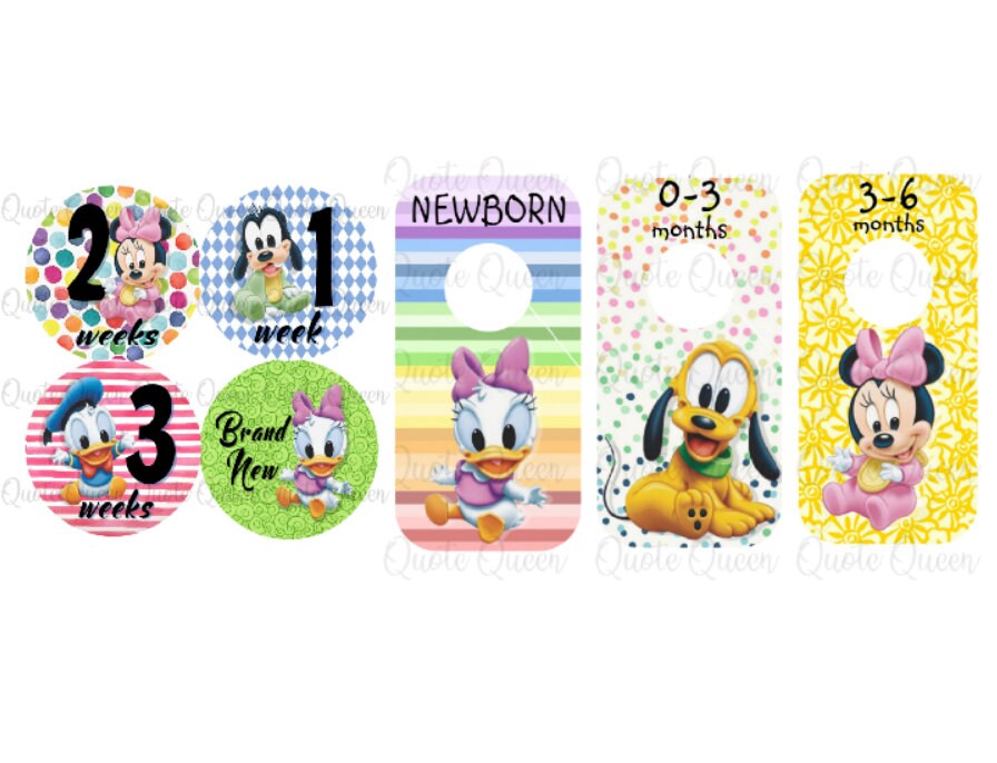 Disney Babies Mickey Mouse Minnie Mouse Monthly Stickers - Etsy