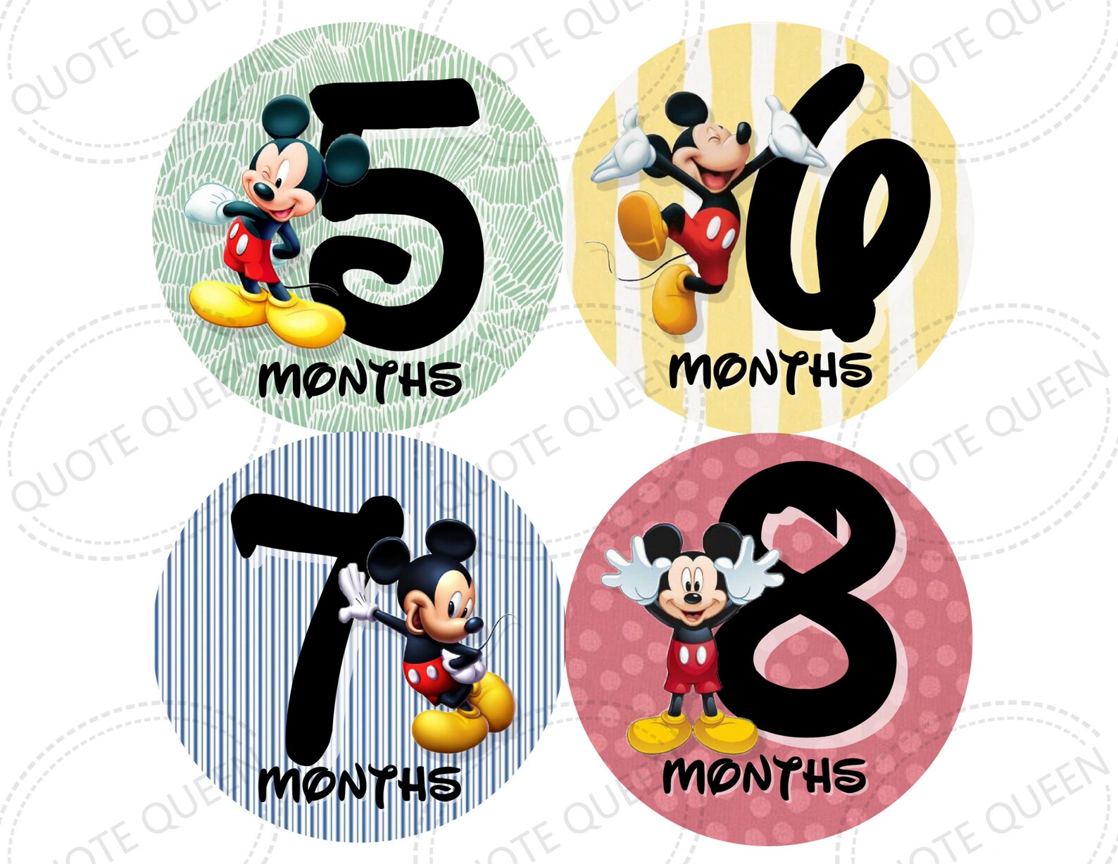 Mickey Mouse Mouse Disney Disney Babies Monthly Stickers - Etsy