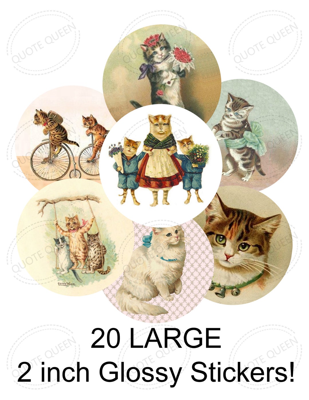 Cat Vintage Pictures Stickers, Cats, Cute Cats, Kitten,kitten Stickers ...