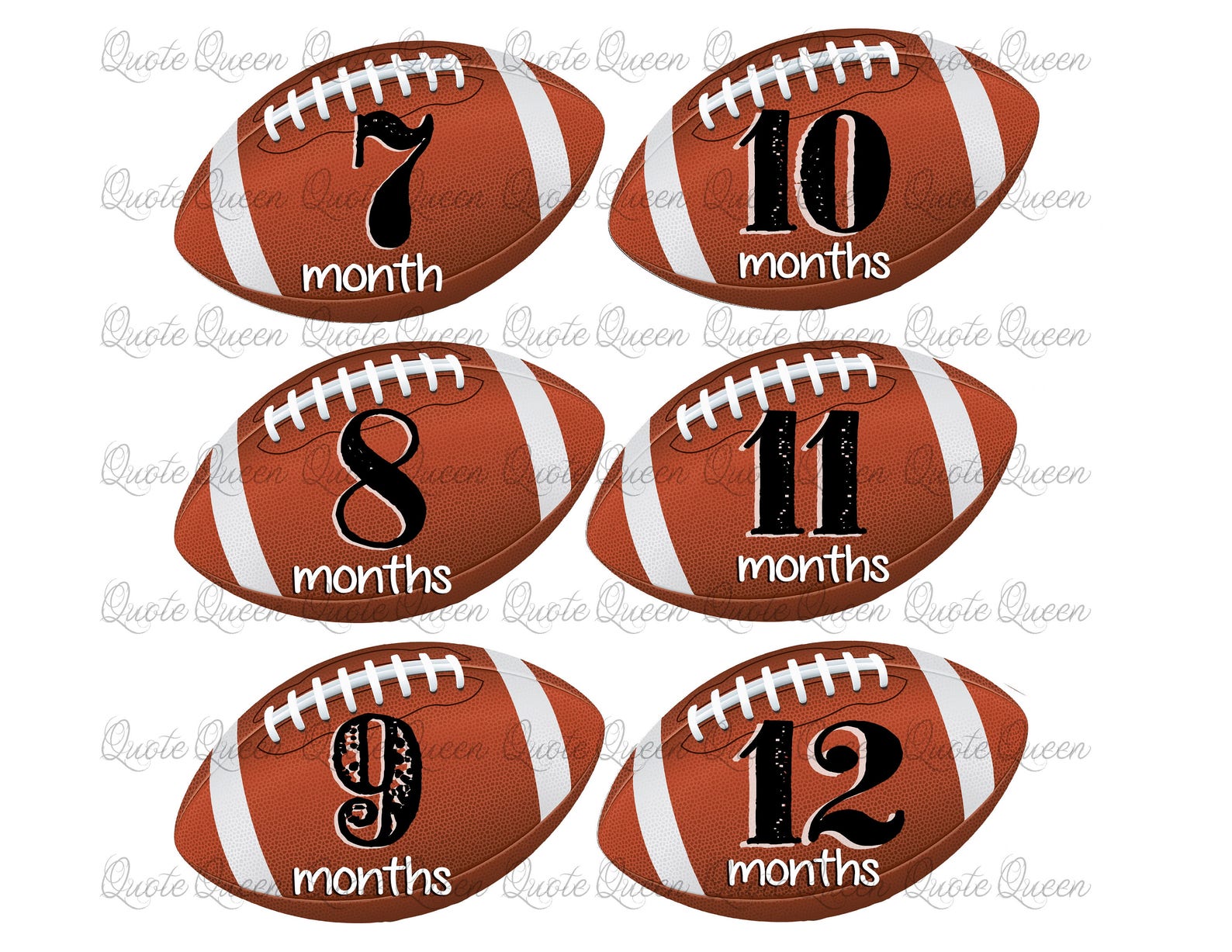 Football Monthly Stickers, Onesie Stickers, Monthly Baby Stickers ...