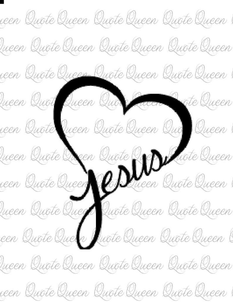 Jesus Heart Decal Heart Decal Jesus Decal Jesus Sticker - Etsy