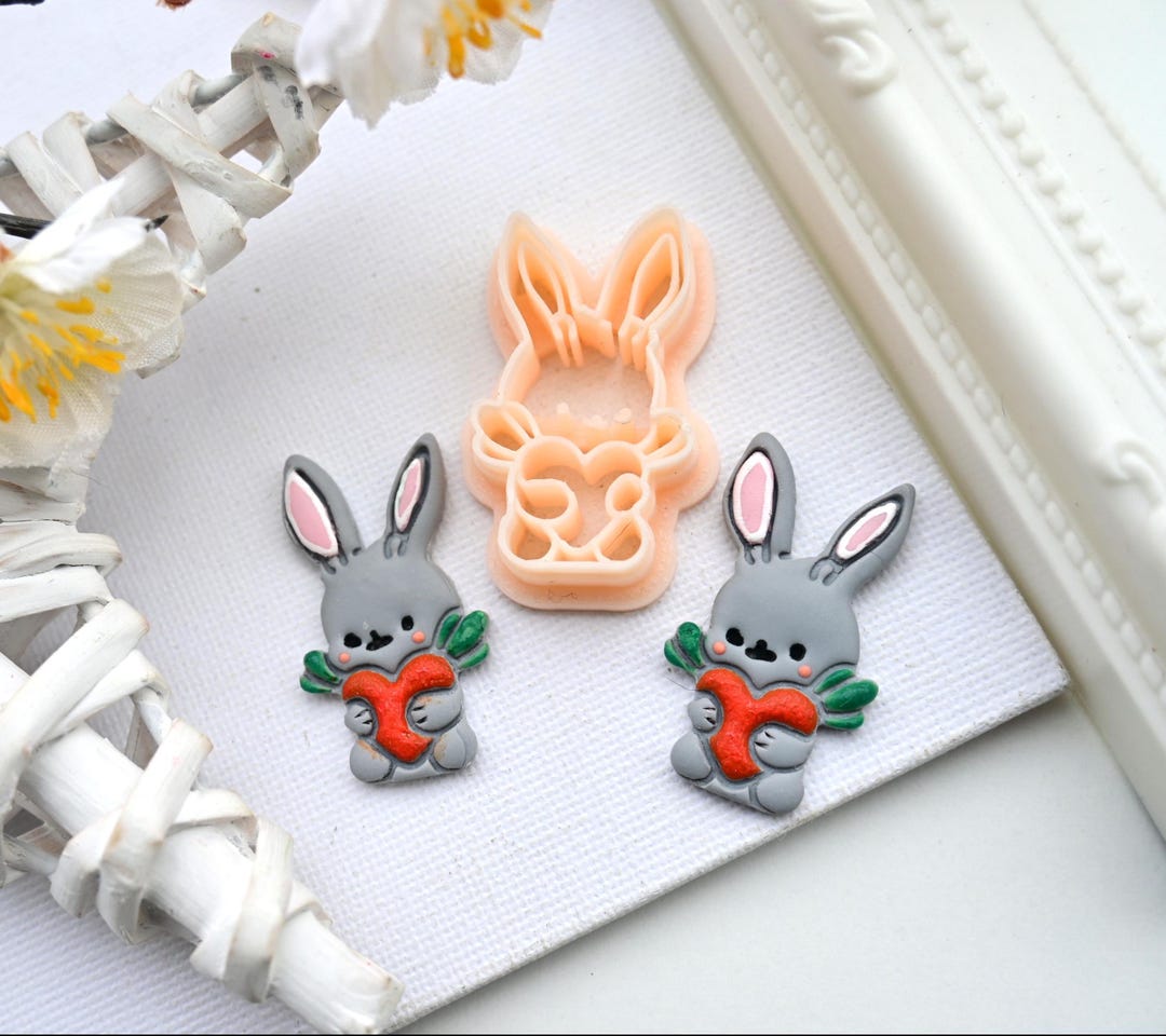 Easter Bunny Clay Cutter | Cute Rabbit Clay Cutters | Carrot Spring ...