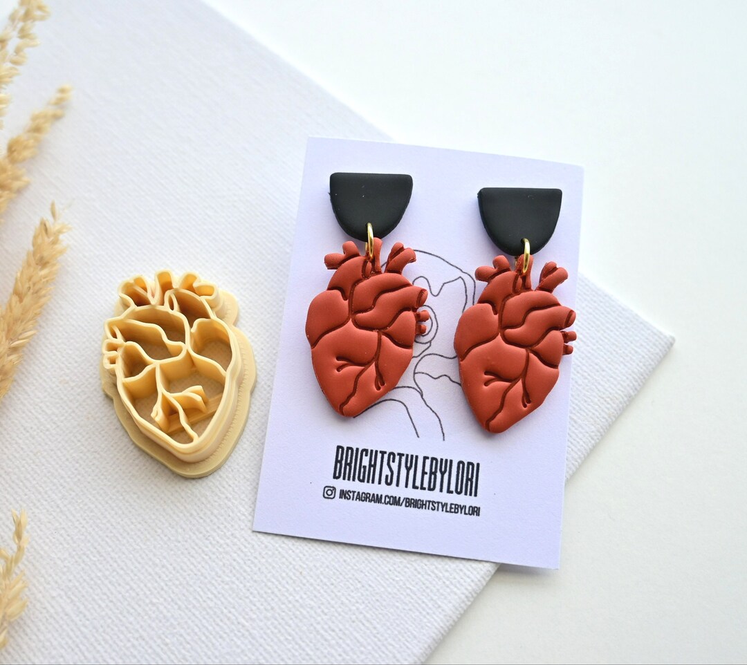 Anatomical Heart Polymer Clay Cutter/ Halloween Clay Cutters/ 3D ...