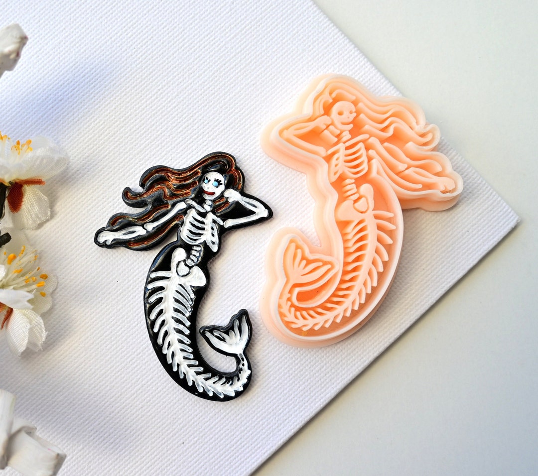Halloween Clay Cutters /mermaid Skeleton Polymer Clay Cutter/ Fall ...