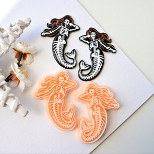 Halloween Clay Cutters /mermaid Skeleton Polymer Clay Cutter/ Fall ...