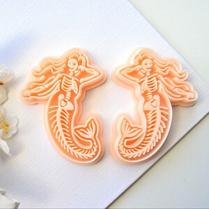 Halloween Clay Cutters /mermaid Skeleton Polymer Clay Cutter/ Fall ...
