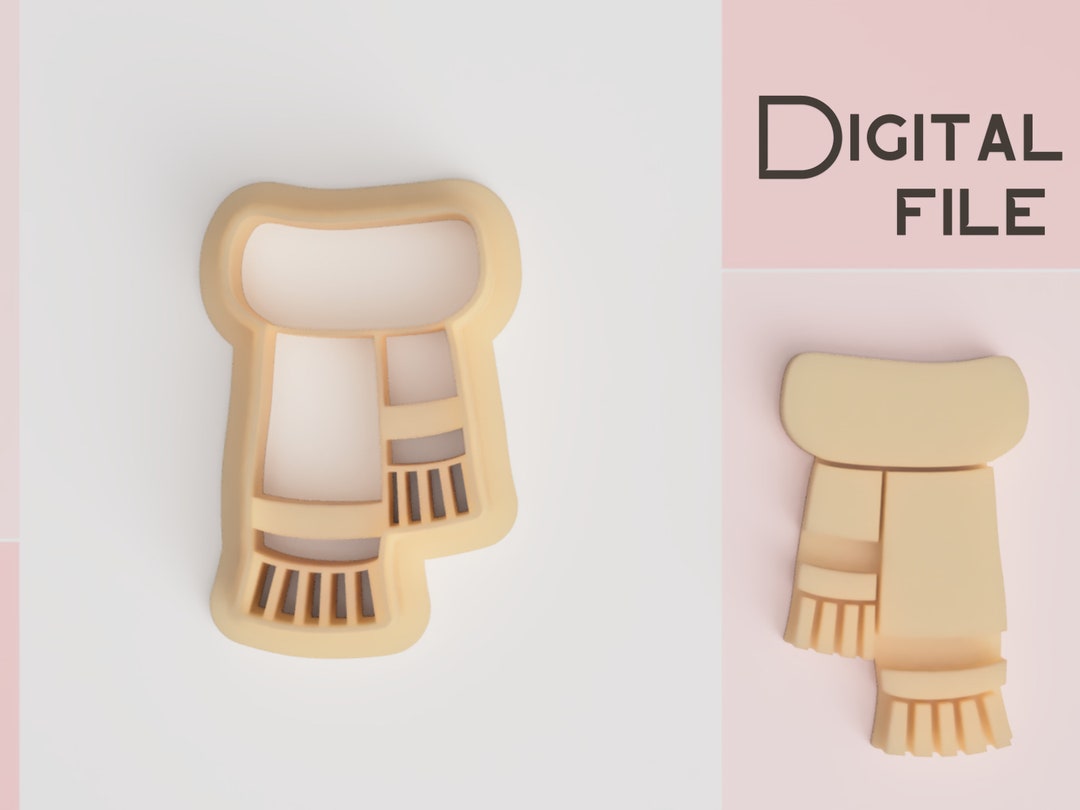 Scarf Polymer Clay Cutter Christmas Holiday Cutters winter Digital STL ...
