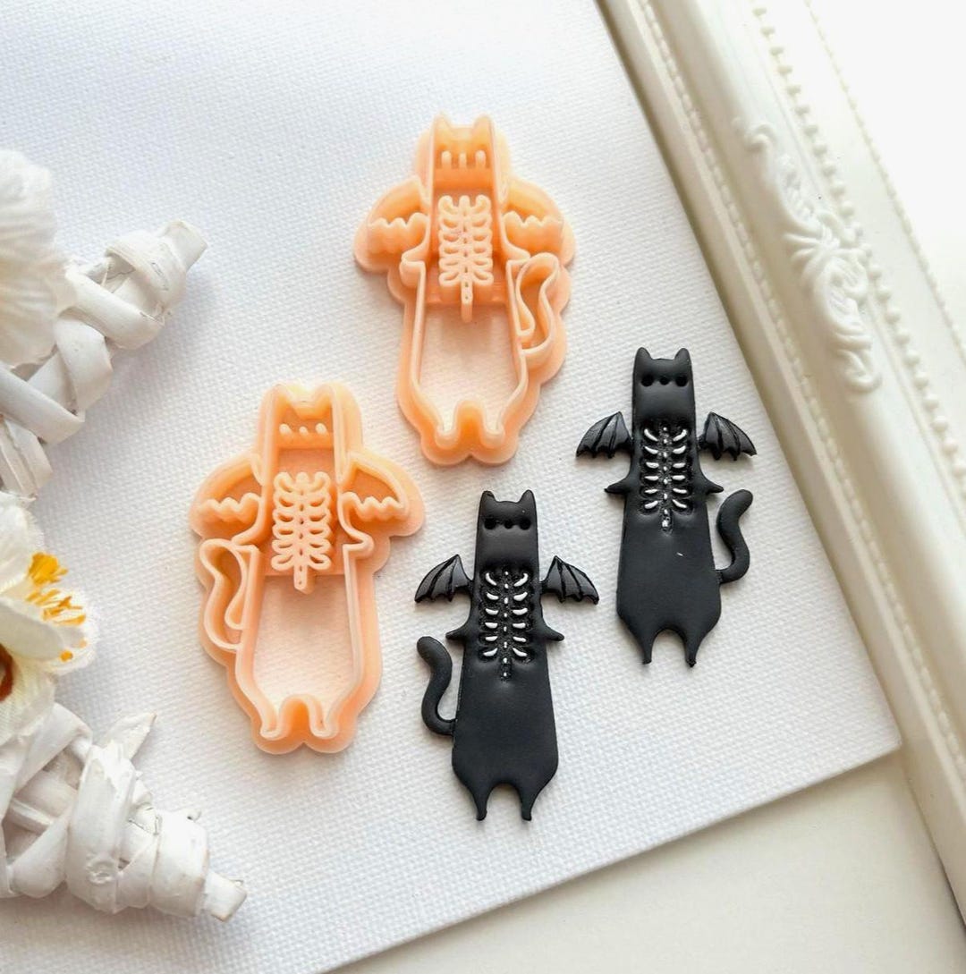 Halloween Clay Cutter/devil Cat Polymer Clay Cutters/ Cat Bat Fall ...