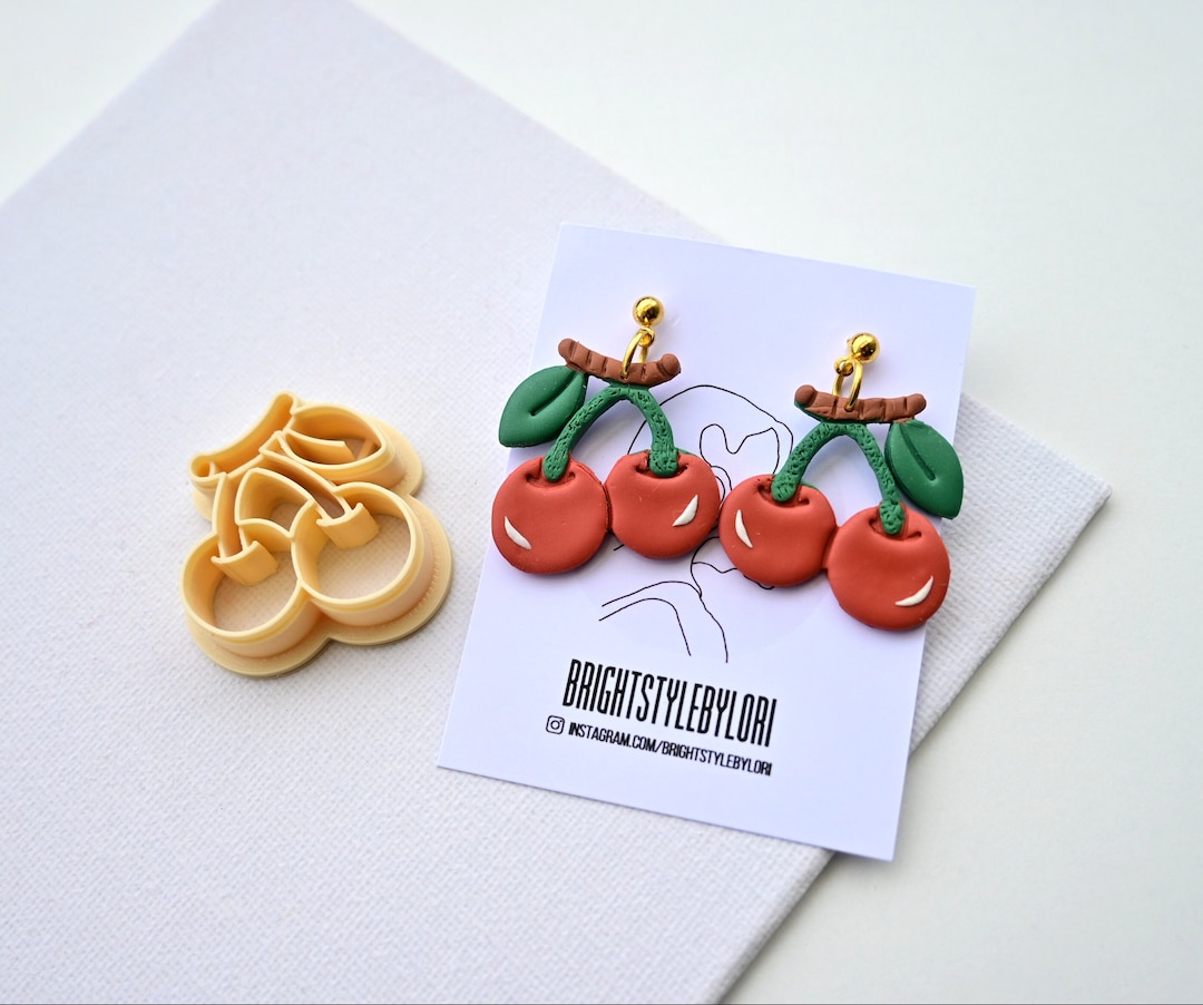Cherry Polymer Clay Cutters/ Mirror Summer Clay Cutters/ Fruit Clay ...