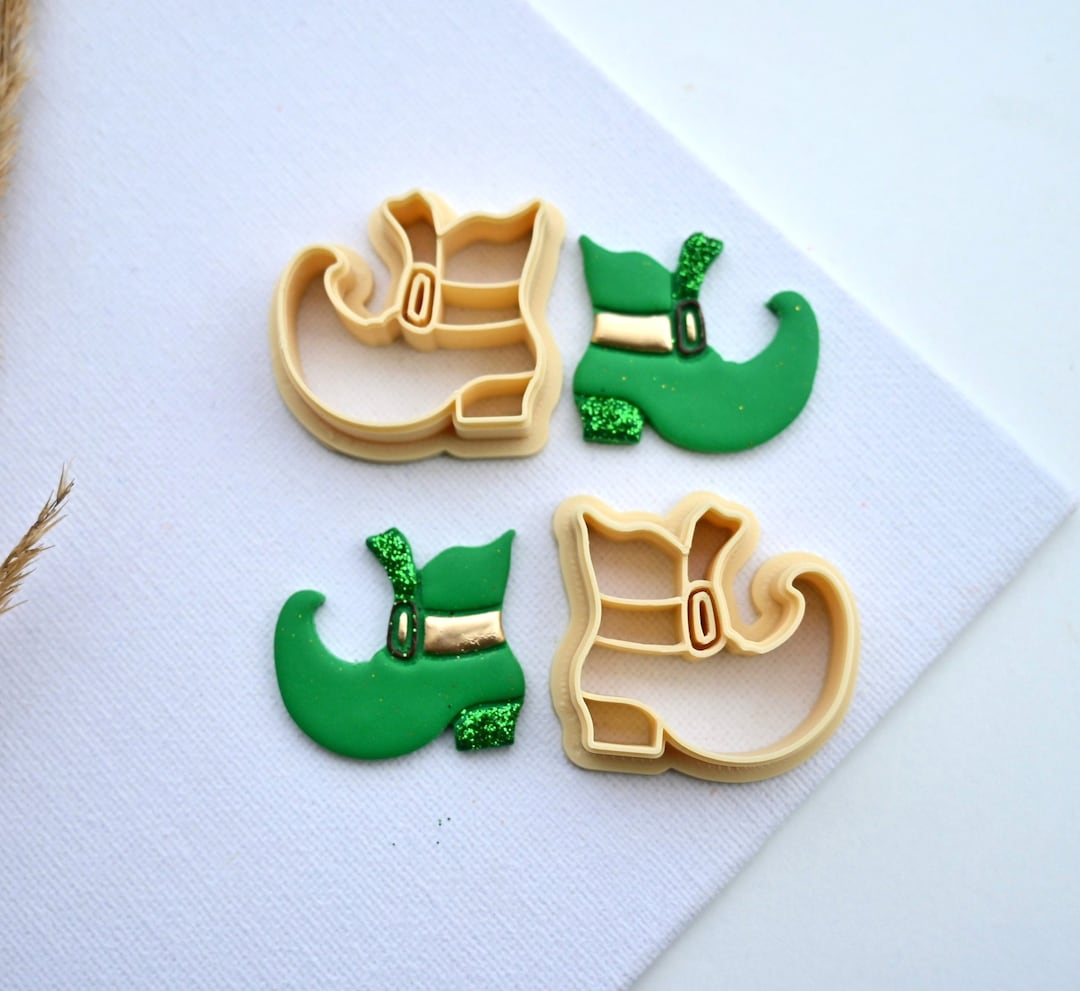 St Patrick's Day Shoes Polymer Clay Cutter | MIRROR Leprechaun Shoes ...