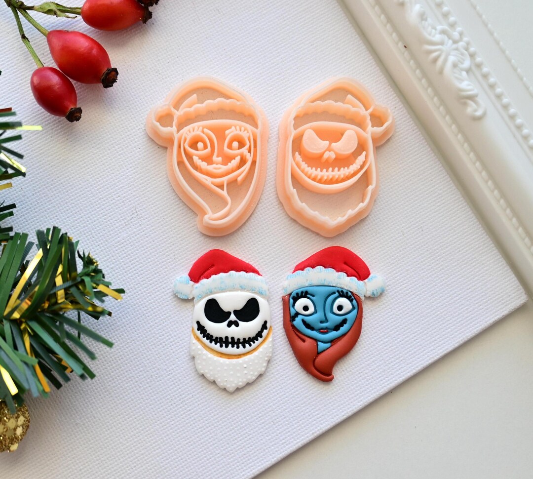 Jack and Sally Polymer Clay Cutter | SET Holiday Winter Clay Cutters ...