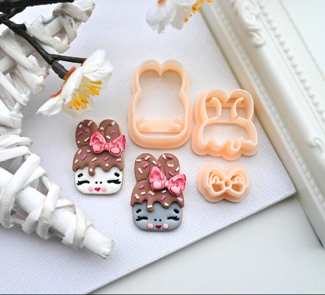 Polymer Clay Earring Cutter | Donut Rabbit Cutters | Easter Bunny ...