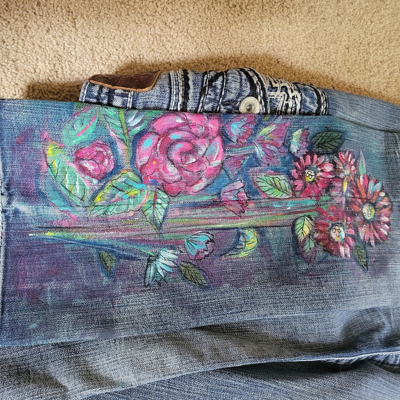 Hand Painted Jeans - Brand Hydraulic Denim Size 8. Hand Drawn by Local ...