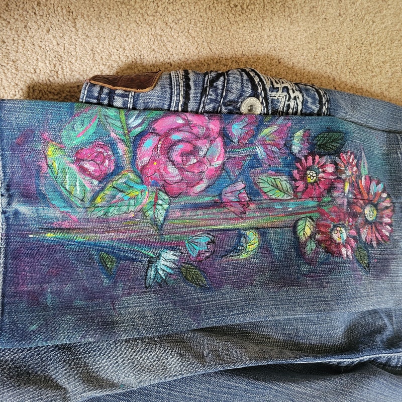 Hand Painted Jeans - Etsy