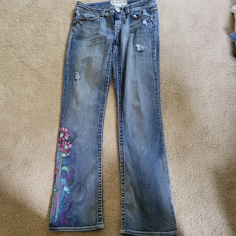 Hand Painted Jeans - Brand Hydraulic Denim Size 8. Hand Drawn by Local ...