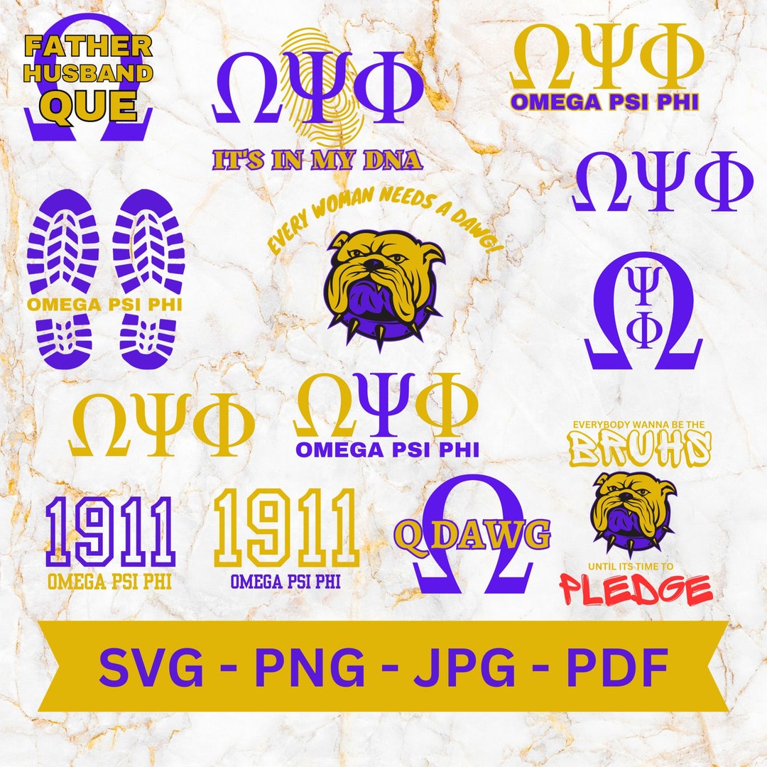 13 Cut File Bundle |omega Psi Phi Fraternity Bundle Svg | 1911 Svg ...