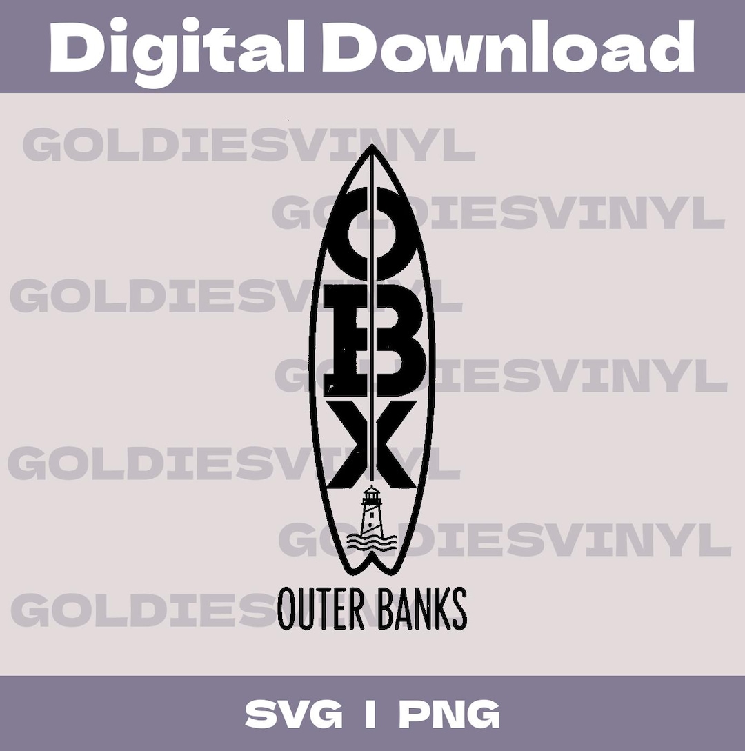 OBX Outer Banks Surf SVG PNG, Beach Wave Clip Art, Coastal Decor ...