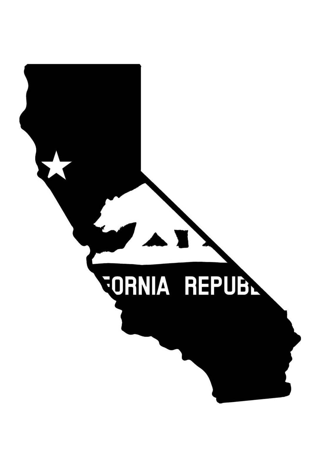 California State Flag Shape Vinyl Die Cut Decal Sticker | Etsy