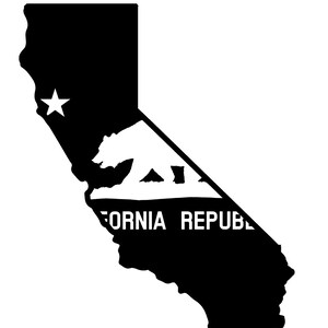 California State Flag Shape - Vinyl Die Cut Decal Sticker - Etsy