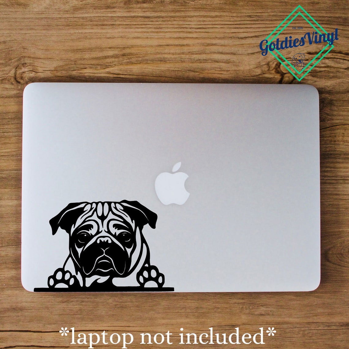 Peeking Pug Vinyl Die Cut Decal Sticker | Etsy