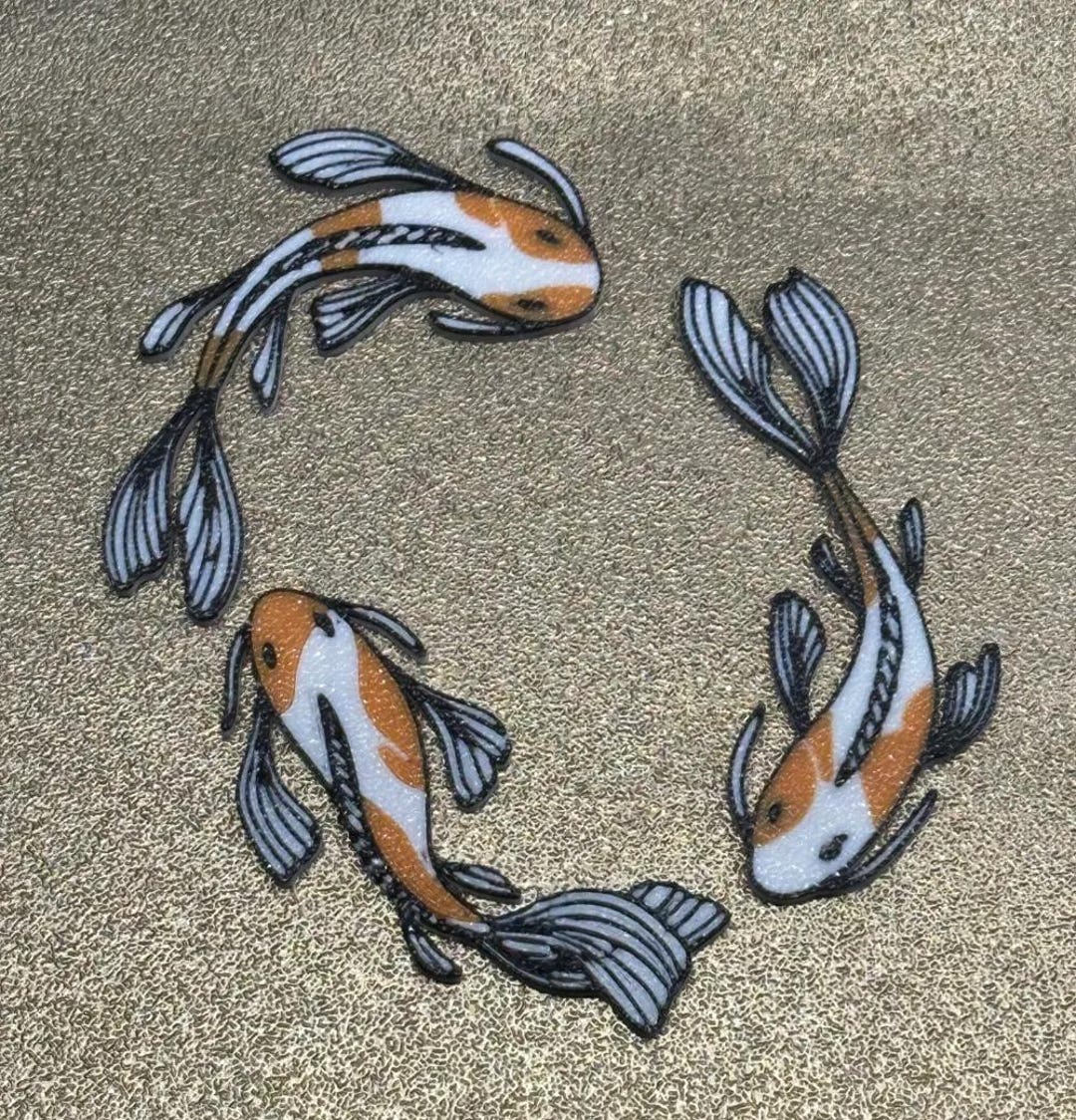 3D Print Koi Fish Magnet Set | Unique Home Decor | Handmade 3D Printed ...
