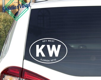 Key West Sticker Round Conch Republic Sticker Blue Handmade Die-cut ...