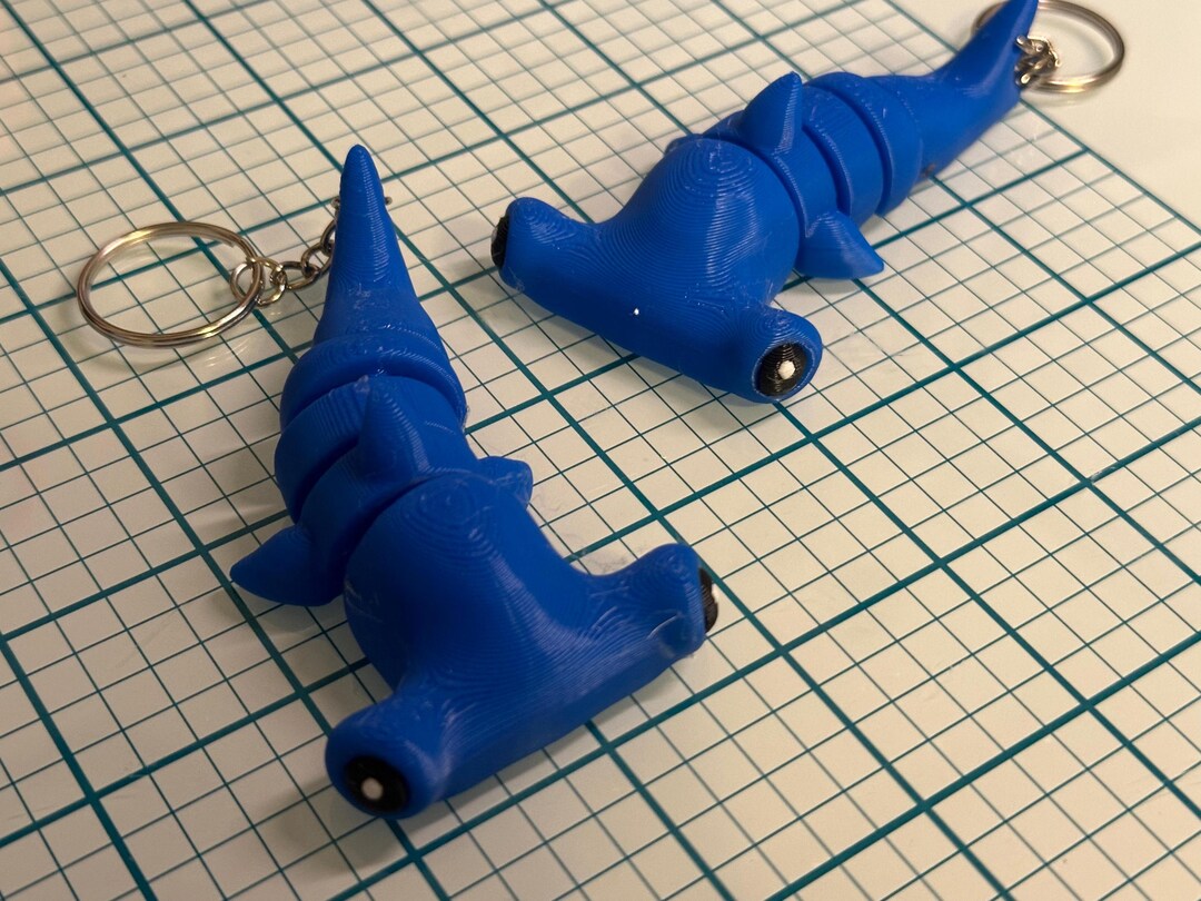 3D Print Hammerhead Shark Keychain - Hand Made Flexi Design, Unique 3D ...