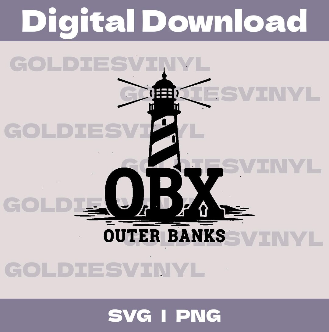 OBX Outer Banks Lighthouse SVG PNG, Beach Coastal Decor, Sea Life Art ...