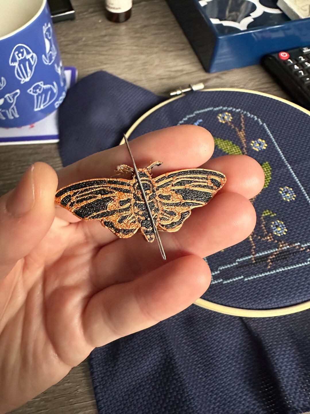 3d Printed Needle Minder - Death's-head Hawkmoth - Etsy