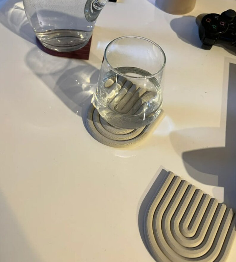 3D Printed - Minimalist Semicircle Coaster - Etsy