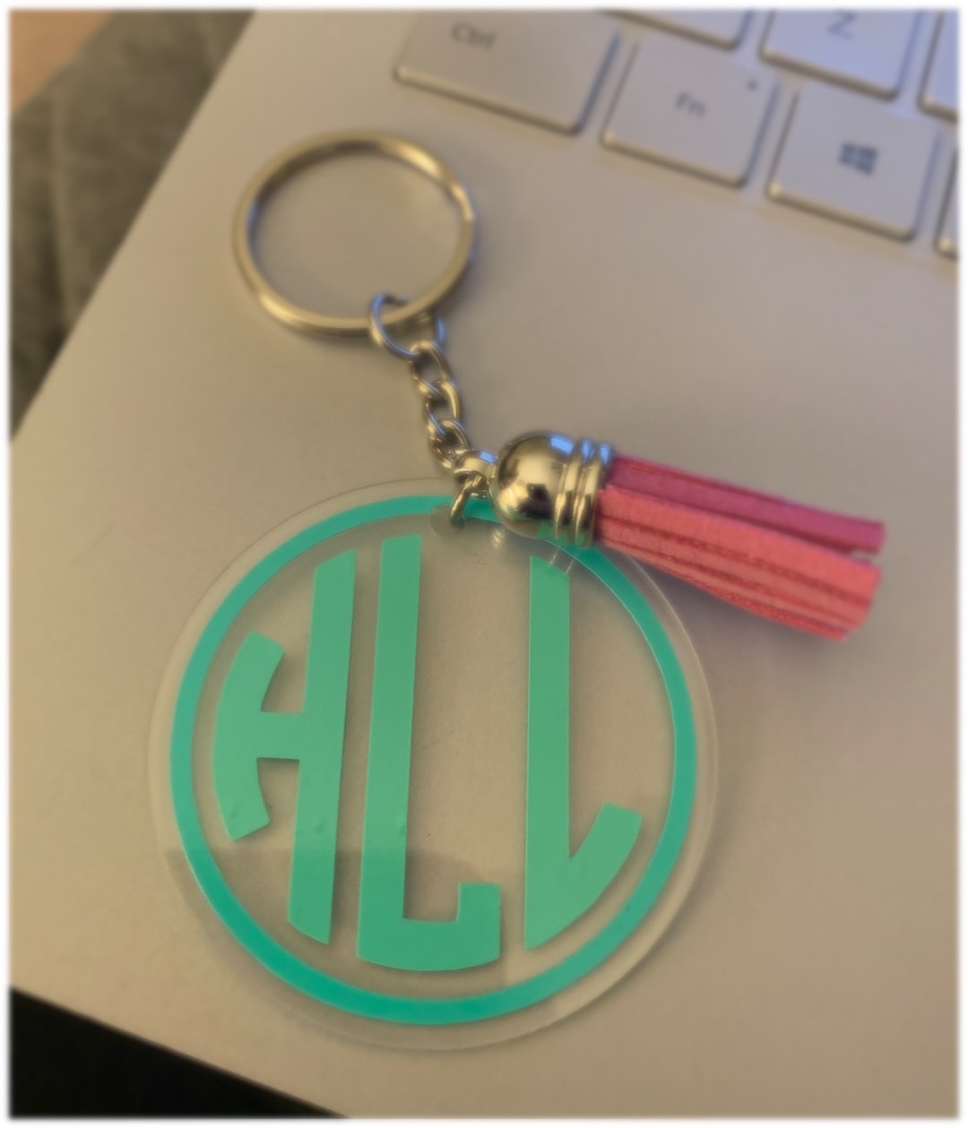 Acrylic Monogram Keychain - Etsy