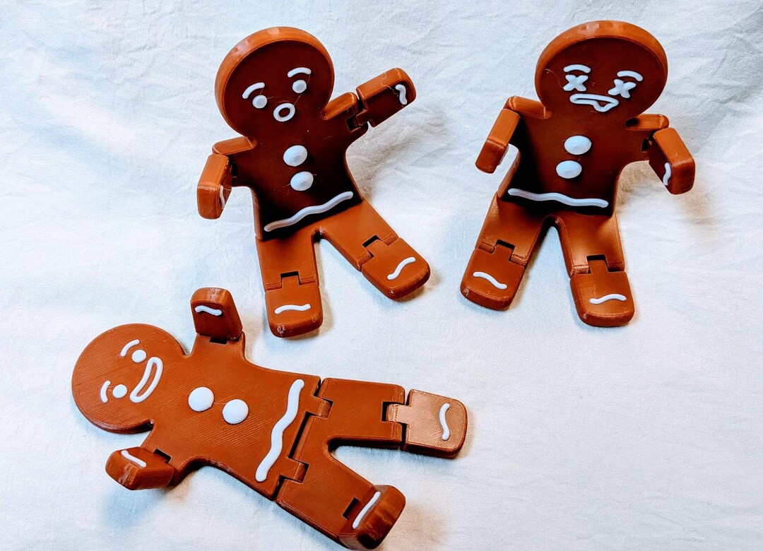 3d Printed | Articulated Gingerbread Man - Etsy