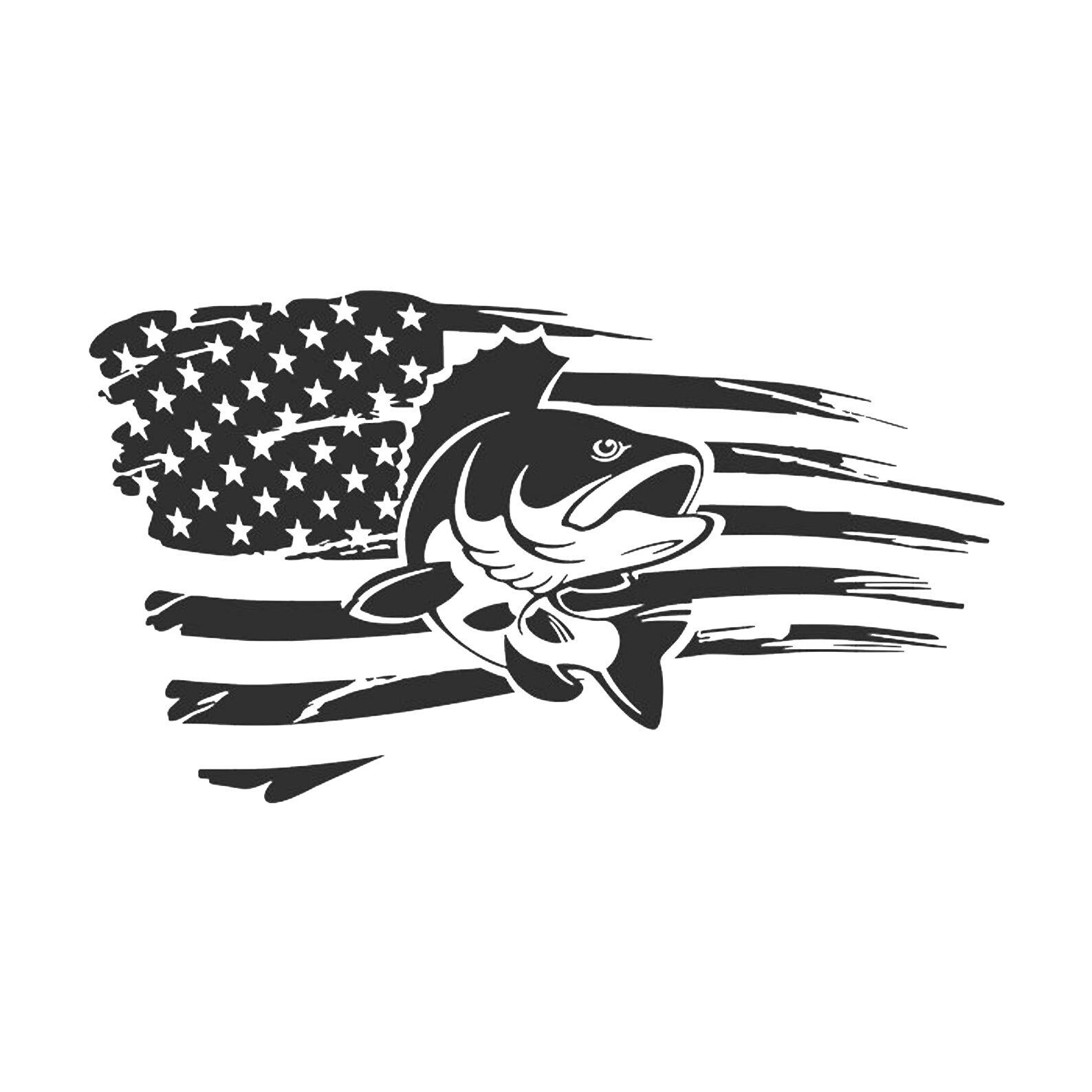 American Flag Fish - Vinyl Die Cut Decal Sticker - Etsy