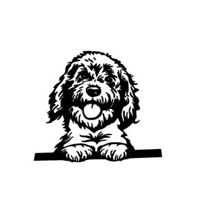 Peeking Golden Doodle - Vinyl Die Cut Decal Sticker - Etsy