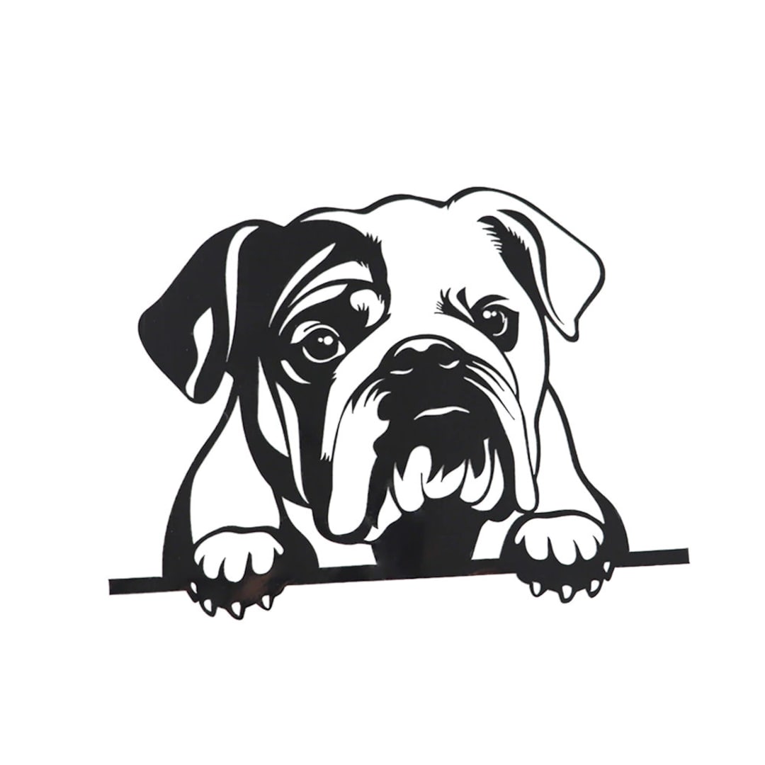 Peeking English Bulldog - Vinyl Die Cut Decal Sticker - Etsy