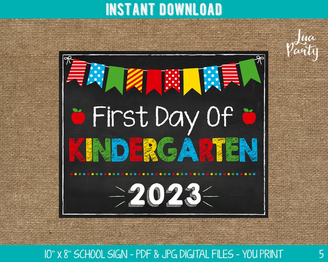 First Day of Kindergarten Sign Print Yourself 1st Day of - Etsy