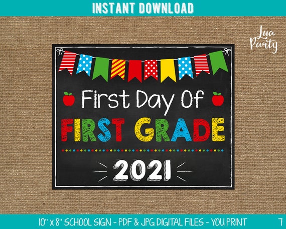 First day of 1st Grade sign print yourself 1st day of First | Etsy