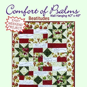 Comfort of Psalms BEATITUDES Quilt Pattern + Scripture Fabric Panel Kit ...
